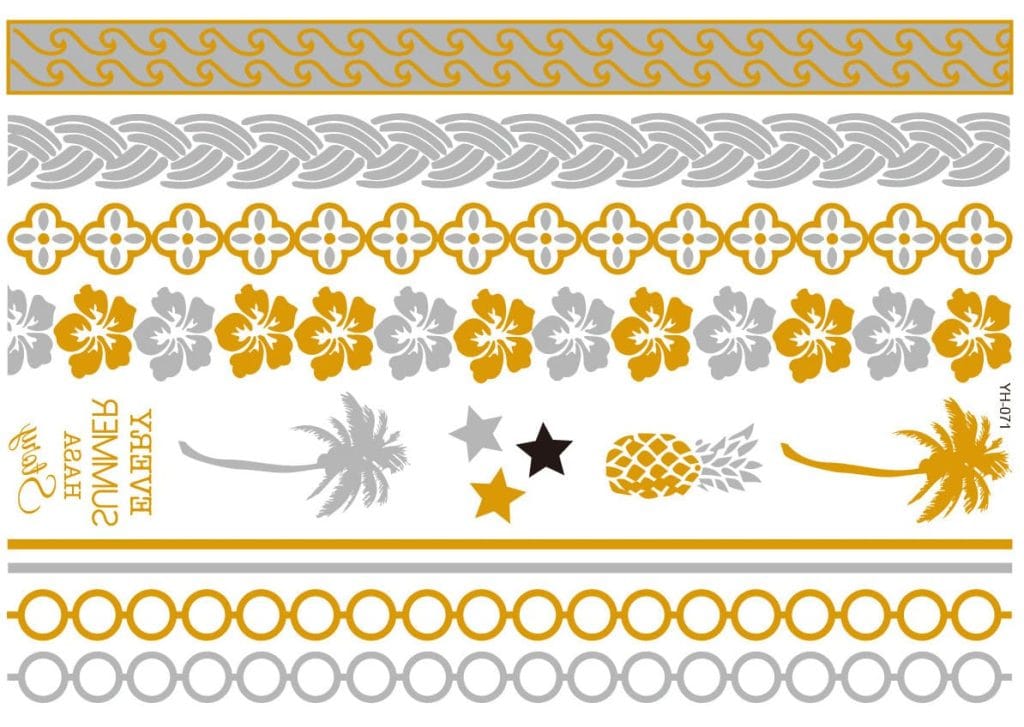 Silver & Gold Tattoos Hawaii A5 | Like Ink